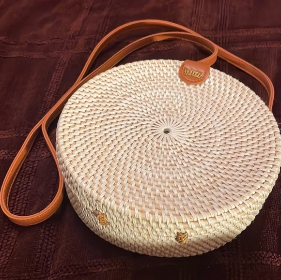 Macy's | Bags | Basketweave Round Native Crossbody Bag | Poshmark